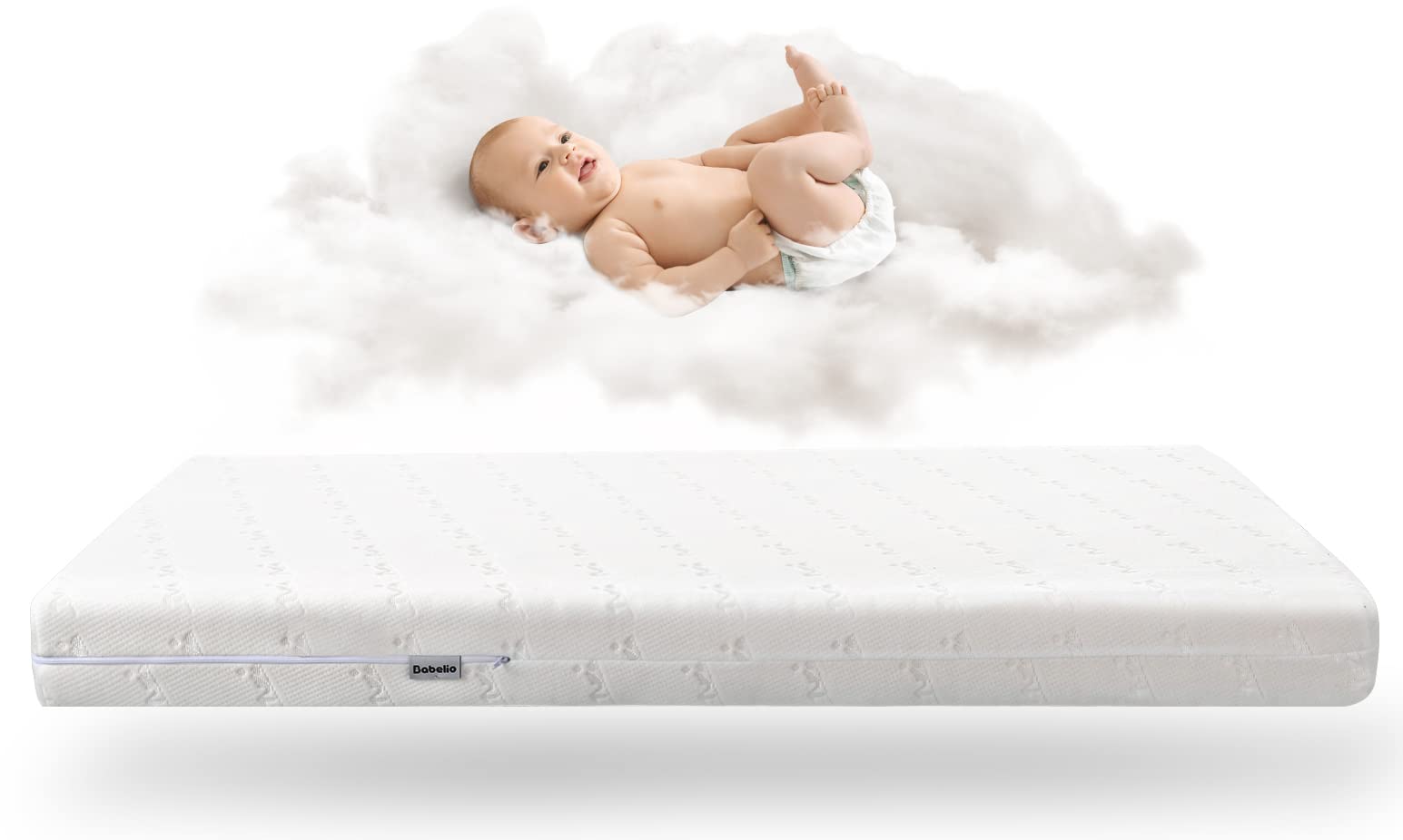 BABELIO Biobased Breathable Crib Mattress, USDA BioPreferred Toddler Mattress Memory Foam, Waterproof Dual-Sided Baby Mattresses for Crib and Toddler Bed, Removable and Machine Washable Mattress Cover