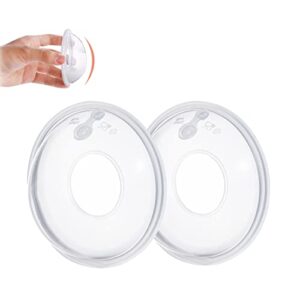 breast milk catcher, milk collector for breastfeeding mother, breast shells, breastmilk collector with plugs, for milk leaks, protect cracked nipples&collect breastmilk, silicone nursing cups-2pcs