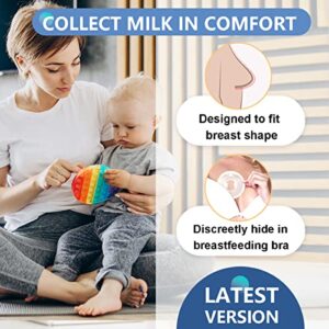 Breast Milk Catcher, Milk Collector for Breastfeeding Mother, Breast Shells, Breastmilk Collector with Plugs, for Milk Leaks, Protect Cracked Nipples&Collect Breastmilk, Silicone Nursing Cups-2PCS