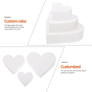 jojofuny 6 Pcs Bubble Cake Polystyrene Cake Mould Cake for Practice Wedding Cake Heart Decor Rounds Cake Dummies Birthday Decorating Cake Chocolate White Foam Decoration Fake