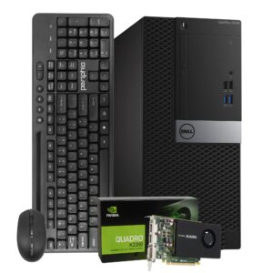 dell optiplex 5040 tower computer, intel i5 3.20ghz, 16gb ddr3 ram, 1tb ssd + 4tb hdd, nvidia quadro k2200 (4gb), wifi + bluetooth, wireless keyboard + mouse, windows 10 pro