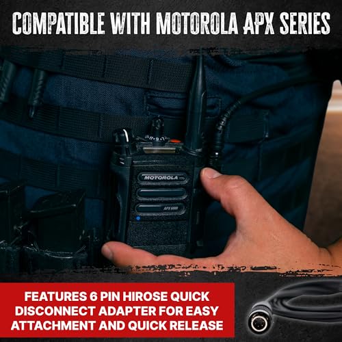 Sheepdog Alpha SDA1-APX-QD Quick Disconnect (QD) Police Lapel Microphone Headset Earpiece, Compatible with Motorola APX6000 APX7000 APX8000 Radios