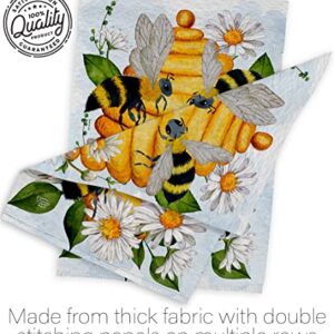 Ornament Collection My Bee Garden Flag Set Wood Dowel Friends Butterfly Ladybugs Dragonfly Springtime Insect Natural Wildlife House Decoration Banner Small Yard Gift Double-Sided, Made in USA