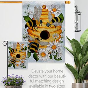 Ornament Collection My Bee Garden Flag Set Wood Dowel Friends Butterfly Ladybugs Dragonfly Springtime Insect Natural Wildlife House Decoration Banner Small Yard Gift Double-Sided, Made in USA