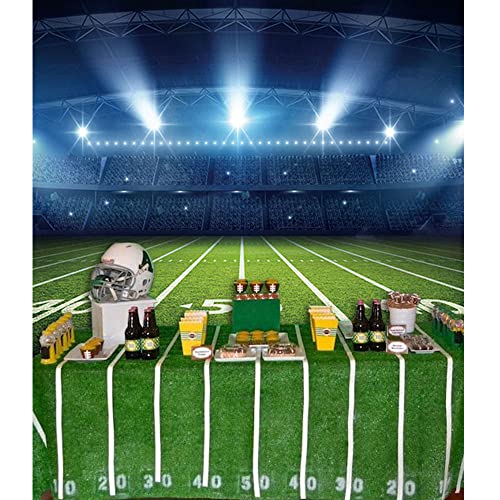 Qian Football Stadium Backdrop for Photography 7x5ft Auditorium Light Football Field Photo Background Children Birthday Party Decoration Kids Baby Shower Banner