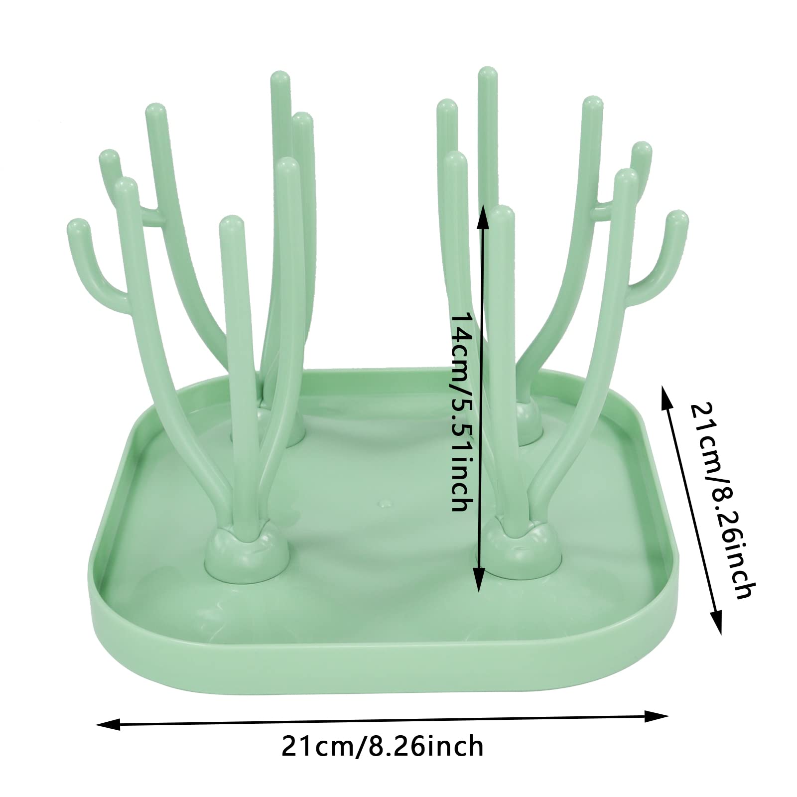 Baby Bottle Drying Rack with Base Tray, Removable Bottle Drying Rack Tree Holder for Bottles, Teats, Cups, Pump Parts and Accessories