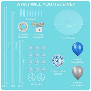 Ainiv 2 Set Table Balloon Stand Kit with Lights, Balloon Centerpieces for Tables Include 16 Latex Confetti Balloons, Christmas Centerpieces Tables Decorations for Birthday, Weddings, Anniversary