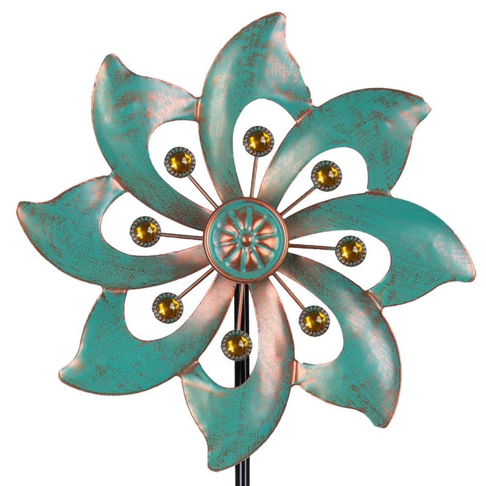 VEWOGARDEN Garden Decor Wind Spinners, Small Waterproof Metal Pinwheels Wind Spinner for Yard and Garden 37 * 10inches (Single Blade)