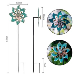 VEWOGARDEN Garden Decor Wind Spinners, Small Waterproof Metal Pinwheels Wind Spinner for Yard and Garden 37 * 10inches (Single Blade)