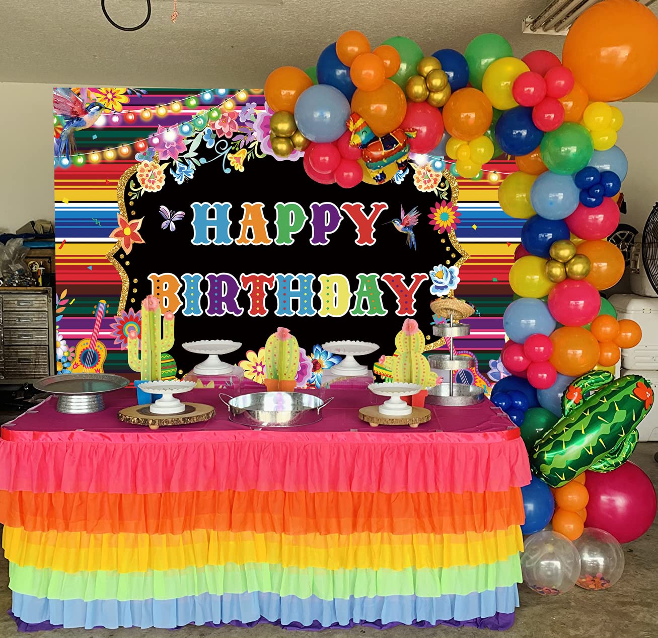 Mexican Birthday Backdrop for Photography Fiesta Themed Party Banners Fiesta Birthday Party Decor Supplies Photo Booth Background (6x4FT: 72x48 inch)