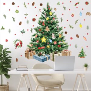 Spiareal Christmas Tree Wall Decals DIY Wall Decals Peel and Stick Christmas Tree Wall Stickers for Xmas Home Office Nursery Decor DIY Art