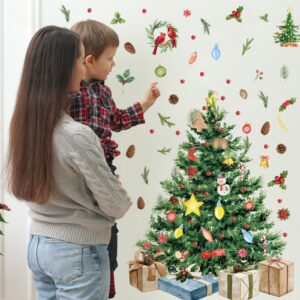 Spiareal Christmas Tree Wall Decals DIY Wall Decals Peel and Stick Christmas Tree Wall Stickers for Xmas Home Office Nursery Decor DIY Art