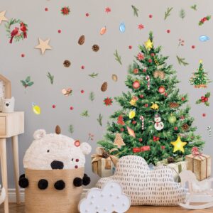 Spiareal Christmas Tree Wall Decals DIY Wall Decals Peel and Stick Christmas Tree Wall Stickers for Xmas Home Office Nursery Decor DIY Art