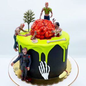 17 PCS Zombie Cake Decoration Zombie Cake Toppers Zombie Figure Themed Party Decorations for Birthday Weeding Party Cake Decorations