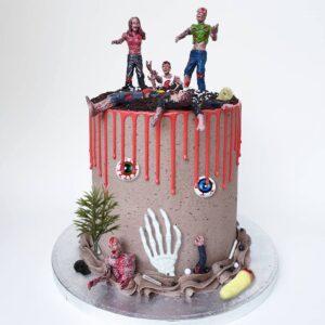 17 PCS Zombie Cake Decoration Zombie Cake Toppers Zombie Figure Themed Party Decorations for Birthday Weeding Party Cake Decorations