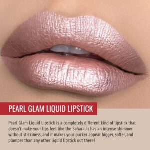 Runway Rogue Pearl Glam Long Wear Shimmer Liquid Lipstick, Nude/Pale-Pink Lipstick with Silver and Gold Shimmer, ‘Soft Box’