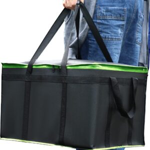 musbus XXXL-Large Insulated Grocery shopping bags, Green, reusable bag,thermal zipper,Collapsible,tote,cooler,food transport hot and cold,camping,Recycled Material delivery groceries