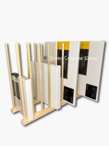 art storage rack - 24'' long x 8'' wide with 18'' tall dowels - for art canvas storage, frames, framed art, paintings (dsr24818)