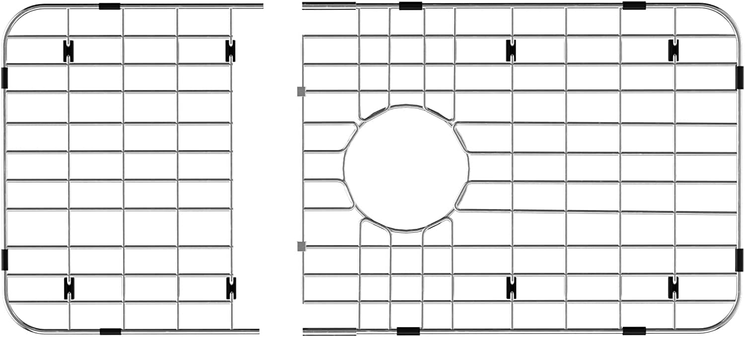 SANNO Kitchen Sink Grate Sink Protector for Kitchen Sink 25" X 12.8", Stainless Steel Grid Sink Protector Kitchen Sink Rack Bottom of Kitchen Sink,Center Drain Sink Bottom Grid