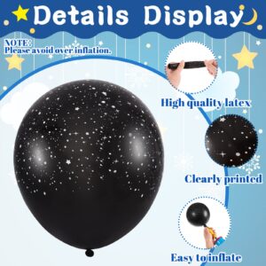 60 Pcs 12 Inch Galaxy Birthday Party Balloons Space Theme Party Balloons Black Latex Outer Space Planet Balloons Birthday Party Decorations Space Themed Party Supplies for Teens and Adult