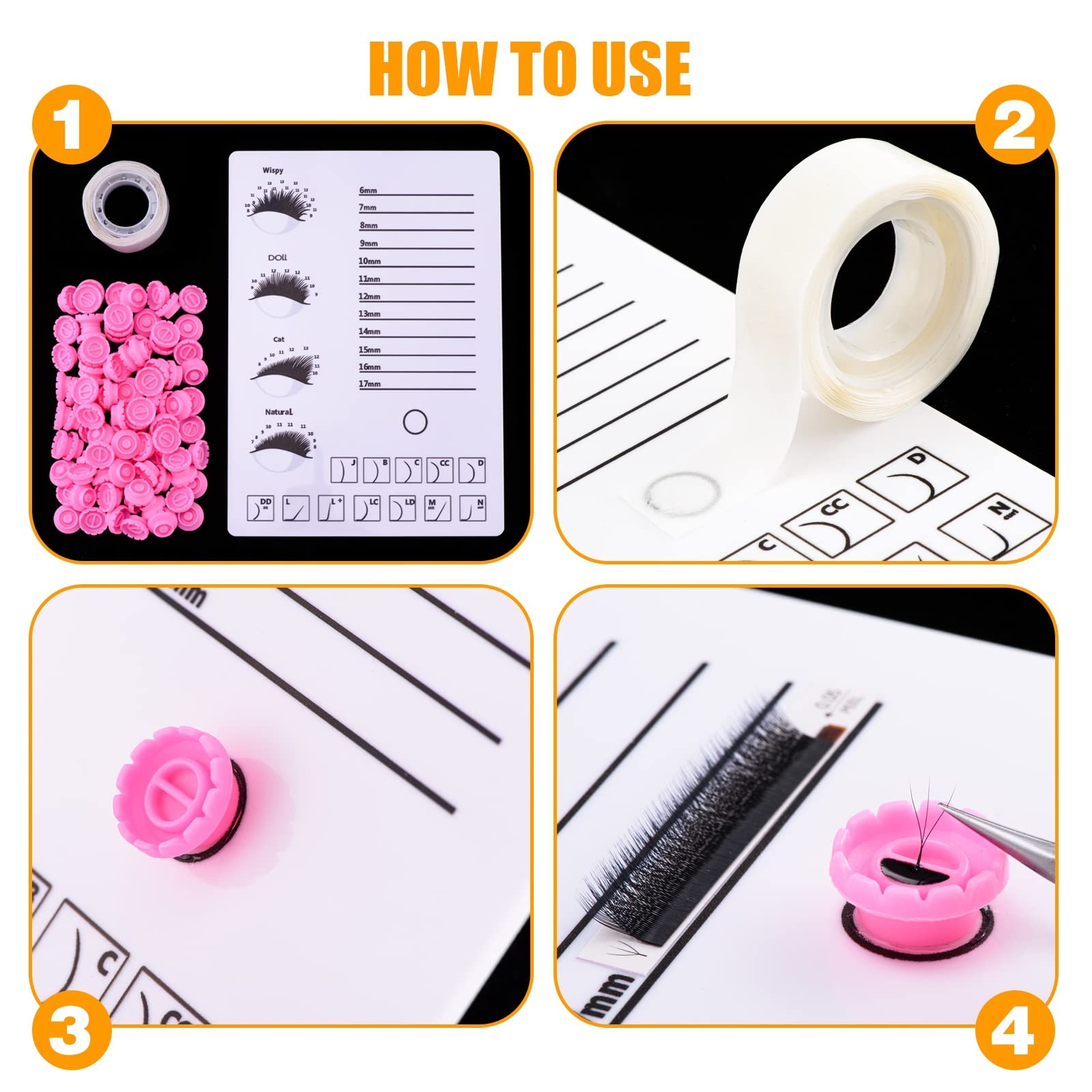 EKYSSO Glue Rings Lash Extension, 200 PCS Volume Glue Holder, Easy Fan Lash Rings for Glue, Flower Glue Cup for Lash Extension Supplies, Eyelash Extension Rings Holder, Lash Holder, Lash Fan Supplies