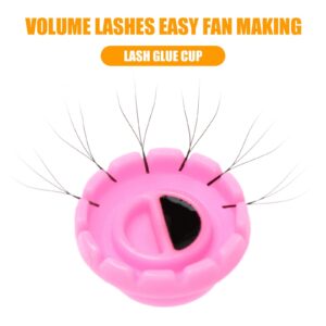 EKYSSO Glue Rings Lash Extension, 200 PCS Volume Glue Holder, Easy Fan Lash Rings for Glue, Flower Glue Cup for Lash Extension Supplies, Eyelash Extension Rings Holder, Lash Holder, Lash Fan Supplies