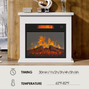 sogesfurniture Fireplace, White Fake Fireplace, Fireplace Mantel, Electric Fireplace with Mantel for Bedroom, Home Office, Living Room