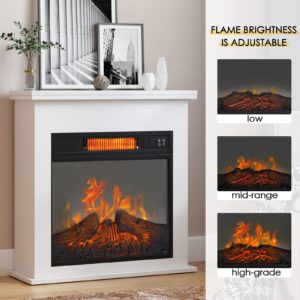 sogesfurniture Fireplace, White Fake Fireplace, Fireplace Mantel, Electric Fireplace with Mantel for Bedroom, Home Office, Living Room