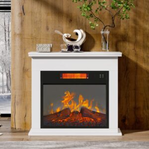 sogesfurniture Fireplace, White Fake Fireplace, Fireplace Mantel, Electric Fireplace with Mantel for Bedroom, Home Office, Living Room