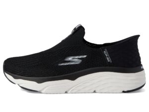 skechers women's hands free slip-ins max cushioning elite-smooth transition sneaker, black/white, 8