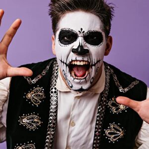 Halloween Makeup Face Body Paint - Professional SFX Makeup Kit Special Effects Ghost Skeleton for Adult Full Coverage Cosplay Corpse Paint Fx Makeup (Black & White)