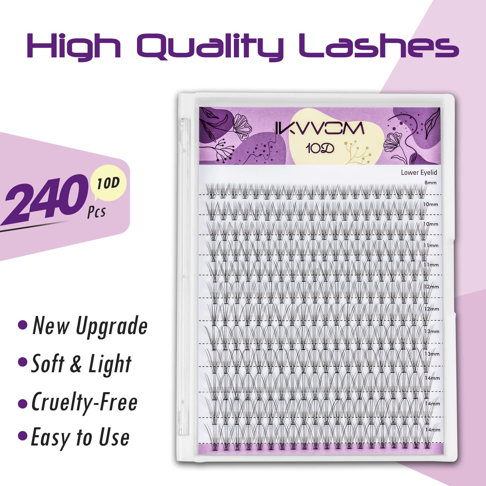 IKVVOM 20 Pairs 4 Styles False Lashes Dramatic Lashes Volume Natural Look Wispy Cat Eye Multipack (Mixed)