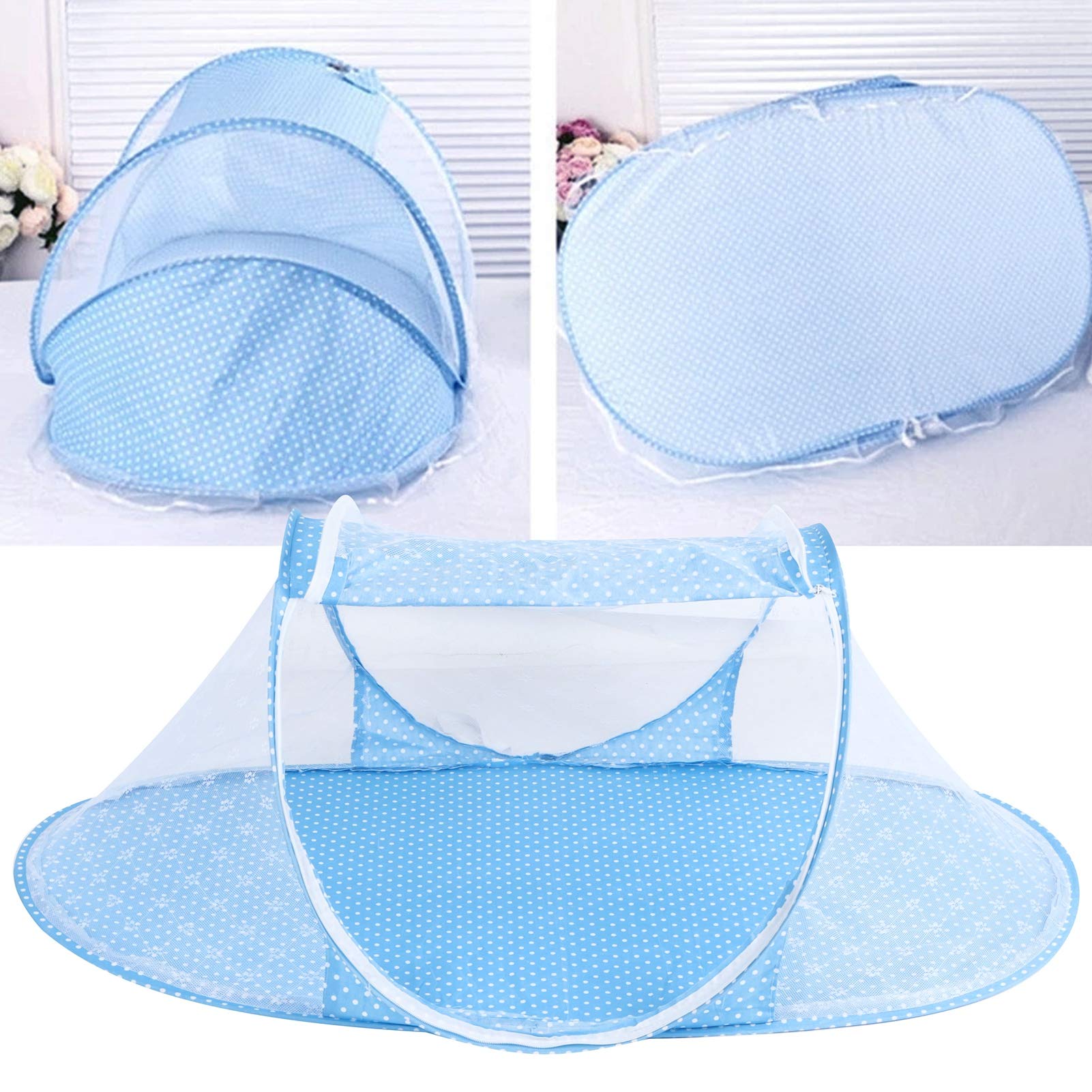 Tefola Baby Mosquito Net,Folding Crib Netting Baby Bedding Portable for Children Summer Supplies