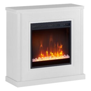 henn&hart santos mantel fireplace, 30" wide, white