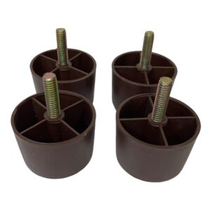 ProFurnitureParts 1.5" Inch Brown Round Tapered Plastic Sofa Couch Chair Legs Set of 4 (1.5)