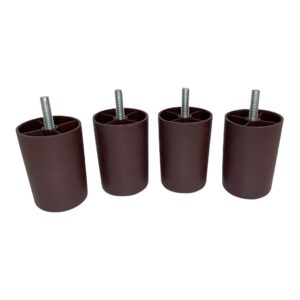 profurnitureparts 3.0" inch brown round tapered plastic sofa couch chair legs set of 4 (3.0)