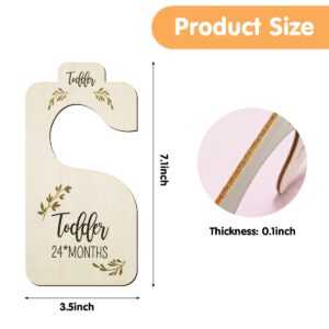 Fantasyon Wood Baby Closet Dividers Set of 8 Double-Sided Baby Clothes Organizer from Newborn to 24 Months Nursery Decor Dividers Hangers to Make a Tidy Organized Baby Closet