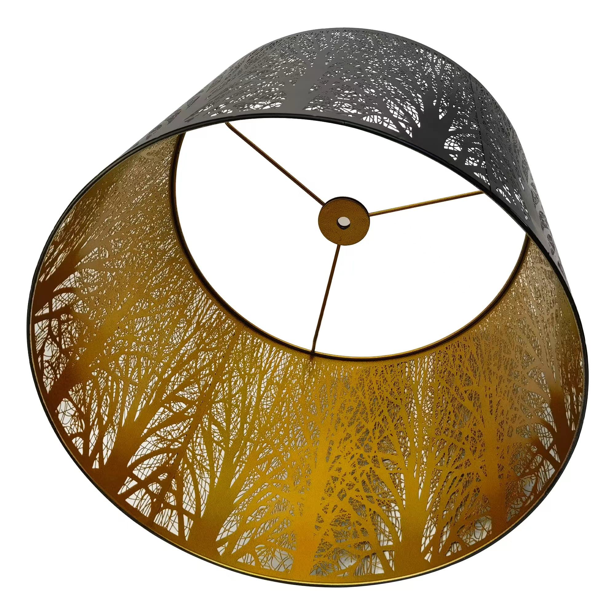 Royxen 2 Pack Metal Lamp Shades Vintage Lampshade for Table Lamp and Floor Light (Round Trees)