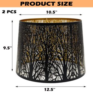 Royxen 2 Pack Metal Lamp Shades Vintage Lampshade for Table Lamp and Floor Light (Round Trees)