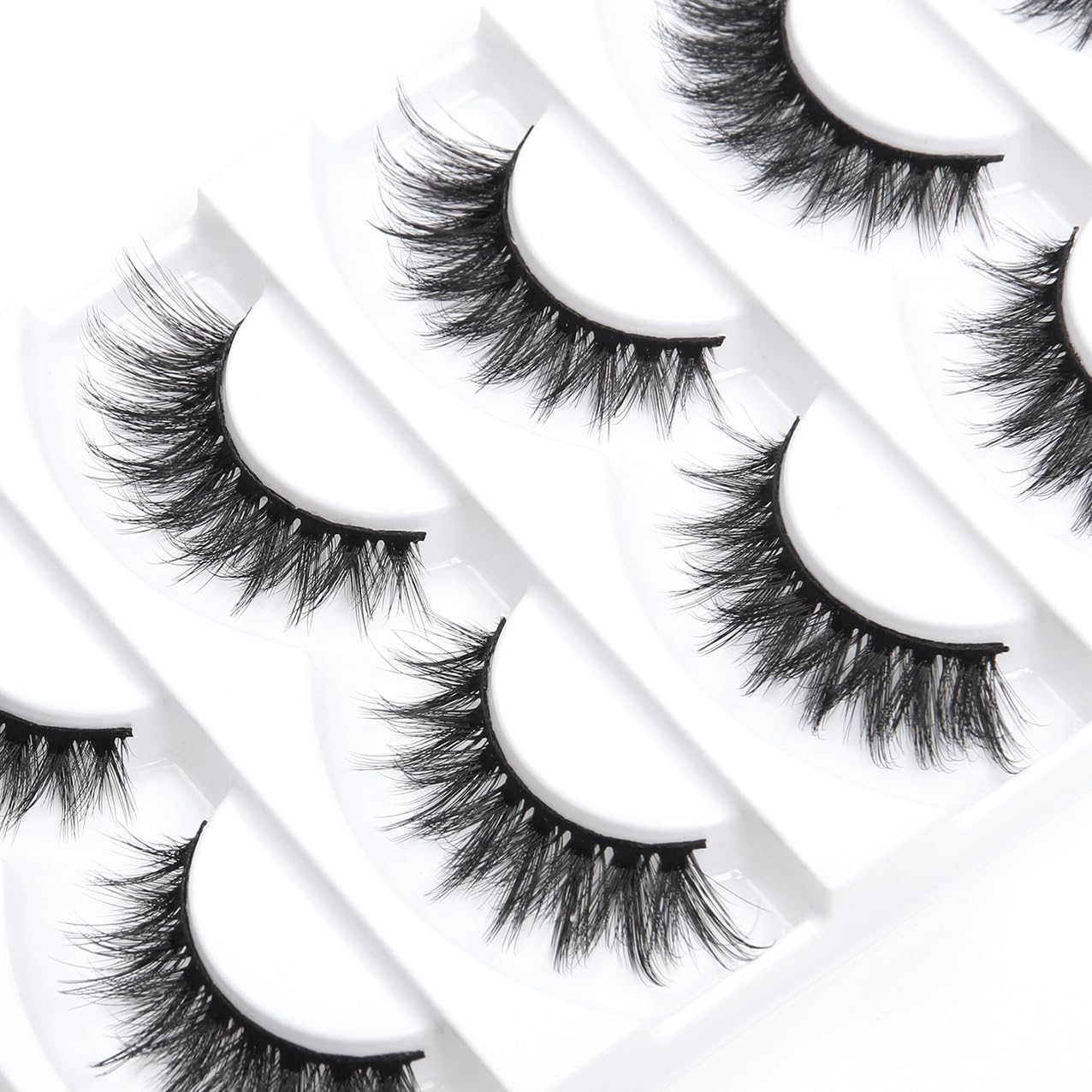 Aillen False Eye Lashes, Wispy Mink Lashes Fluffy Eye Lashes Natural Look 6D Volume Fake Eyelashes, Pack of False Lashes, Eye Lashes for Every Type of Face, G09