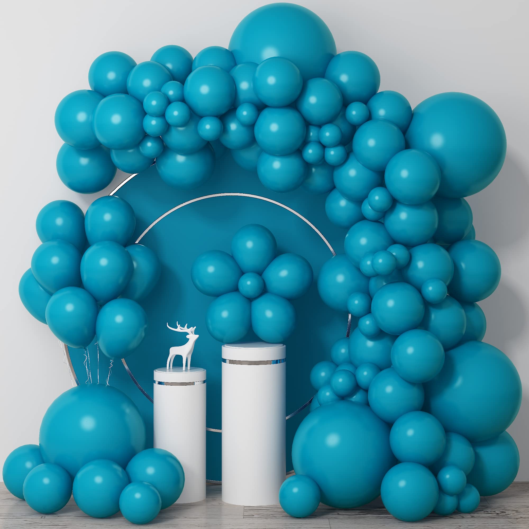 Peacock Blue Balloons Turquoise Blue Latex Balloon 5 10 12 18inch Different Sizes 103pcs Teal Blue Balloons Kit for Kids Birthday Party Decoration Gender Reveal Baby Shower Wedding Whale Theme