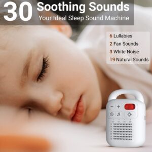 ColourNoise Portable Rechargeable White Noise Machine Mini Small Travel Sound Healing Machine with 30 Soothing Sounds 36 Adjustable Volume Night Light 4 Timer Functions for Baby Kids Adults