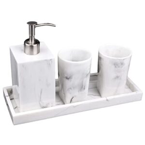 cabilock 1 set bathroom four piece set dresser tray white ceramic countertop soap dispenser tray soap dispenser organizer sink soap dispenser holder soap liquid dispenser nordic toiletries