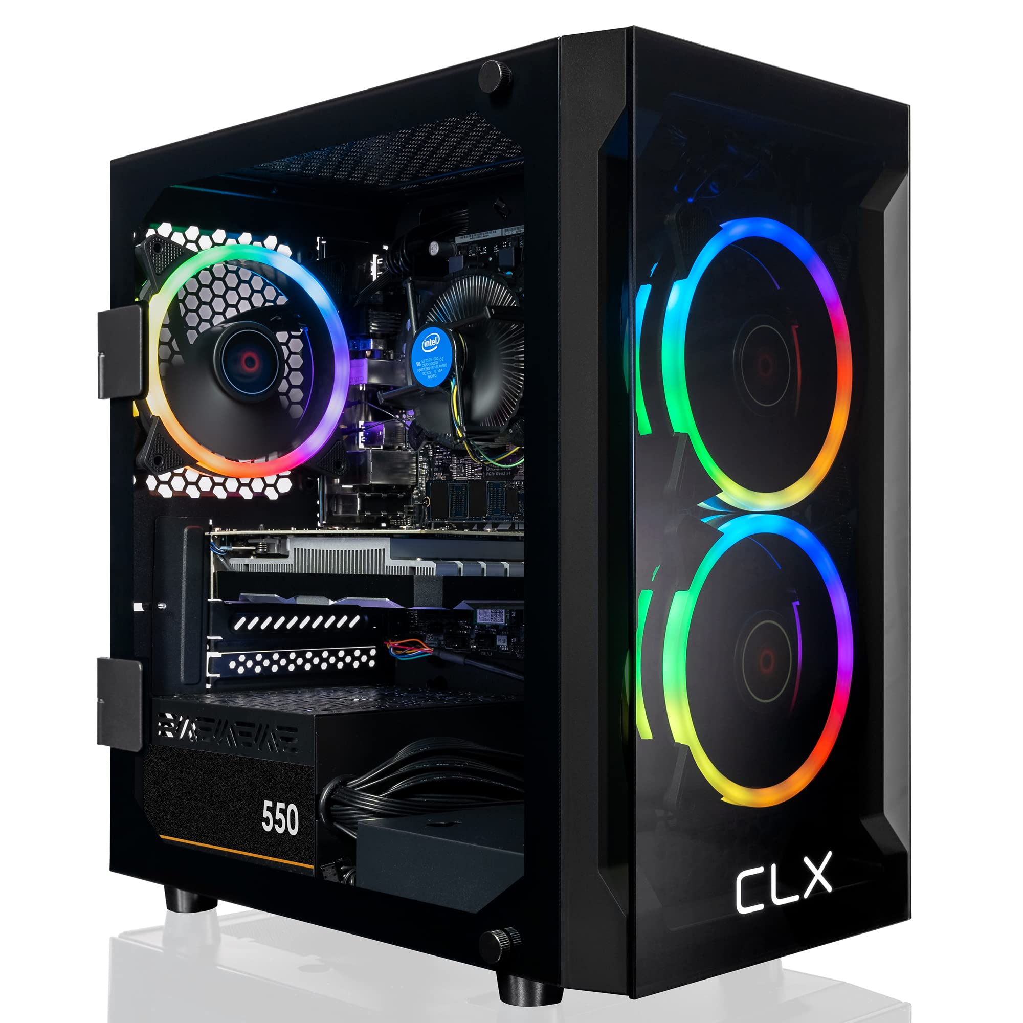 CLX Set Gaming Desktop - Intel Core i5 10400F 2.9GHz 6-Core Processor, 16GB DDR4 Memory, GeForce GTX 1650 4GB GDDR5 Graphics, 1TB SSD, WiFi, Windows 11 Home 64-bit, Black