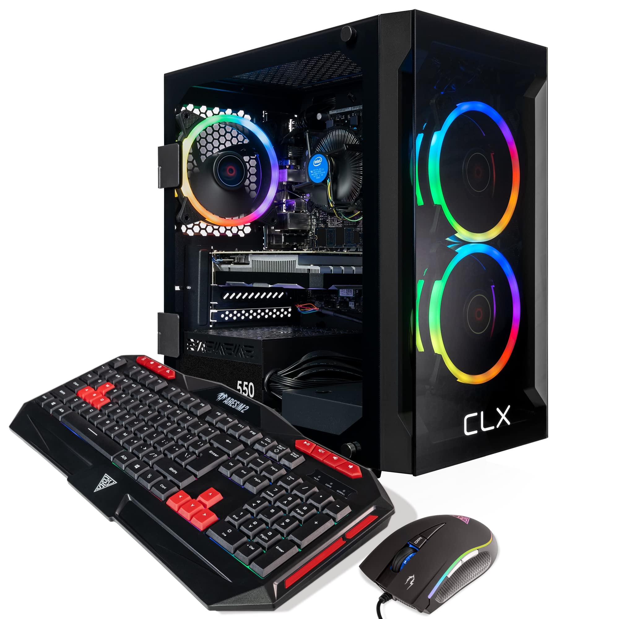 CLX Set Gaming Desktop - Intel Core i5 10400F 2.9GHz 6-Core Processor, 16GB DDR4 Memory, GeForce GTX 1650 4GB GDDR5 Graphics, 1TB SSD, WiFi, Windows 11 Home 64-bit, Black