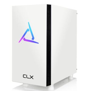 CLX Set Gaming PC - Intel Core i5 11400F 2.6GHz, Radeon RX 6400, 1TB NVMe M.2 SSD, 16GB DDR4 Black Memory, CPU air Cooler, WiFi, Windows 11 Home, White