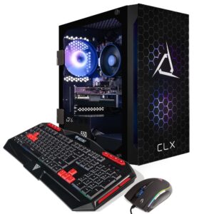 CLX Set Gaming PC - AMD Ryzen 5 5500 3.6GHz, Radeon RX 6400, 500GB NVMe M.2 SSD, 8GB DDR4 Black Memory, CPU air Cooler, WiFi, Windows 11 Home, Black