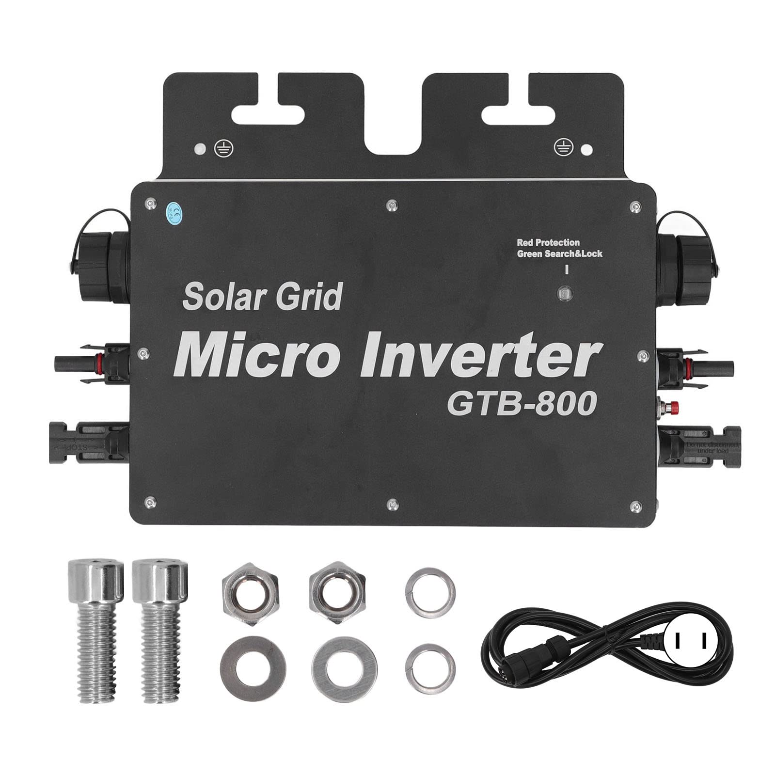 800W Solar Grid Tie Micro Inverter, WiFi Control Automatic Identification Power Inverters DC to AC Solar Inverter 120V 230V(Black US Plug)