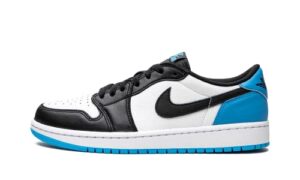 jordan nike women's air 1 low unc basketball shoe, white/dark powder blue/black, 6