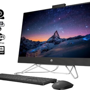 HP Newest All-in-One Desktop Computer, 27'' Full HD Display, AMD Ryzen 5 5500U Processor, 32GB RAM, 1TB SSD, Wi-Fi, HDMI, Webcam, Bluetooth, Windows 11 Home, Black